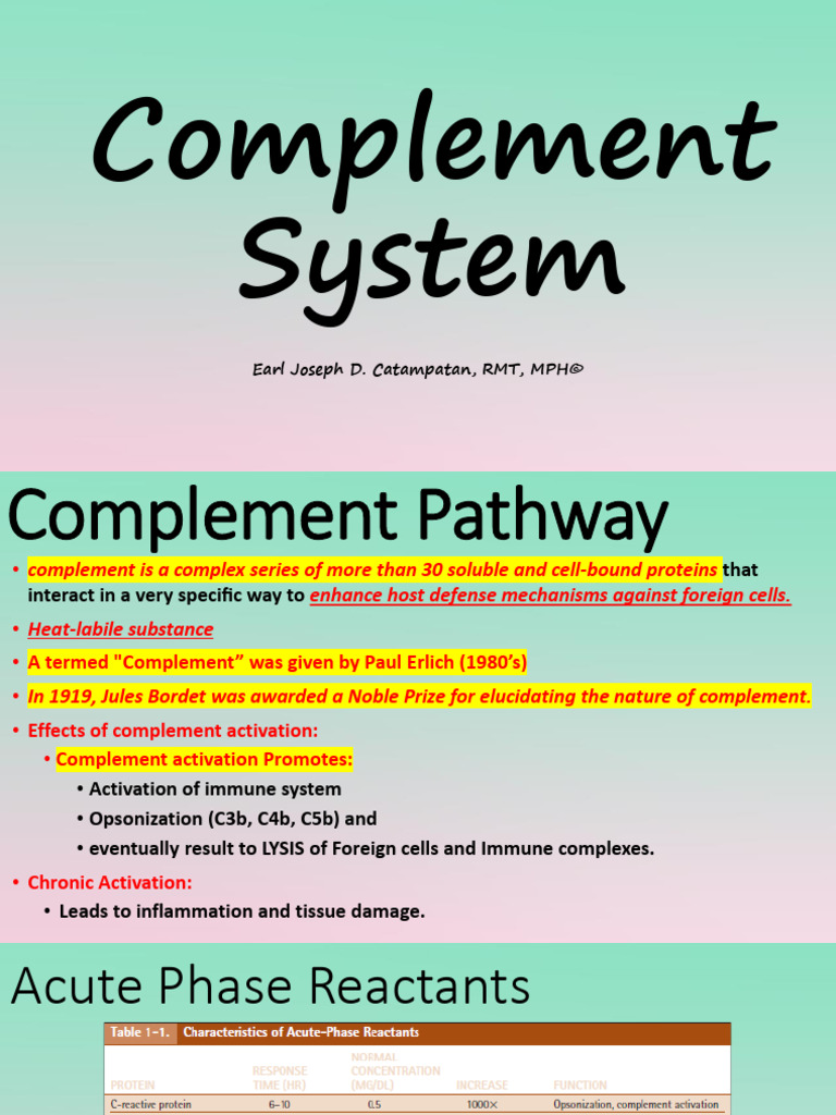 Week 8 The Complement System | PDF | Complement System | Biochemistry
