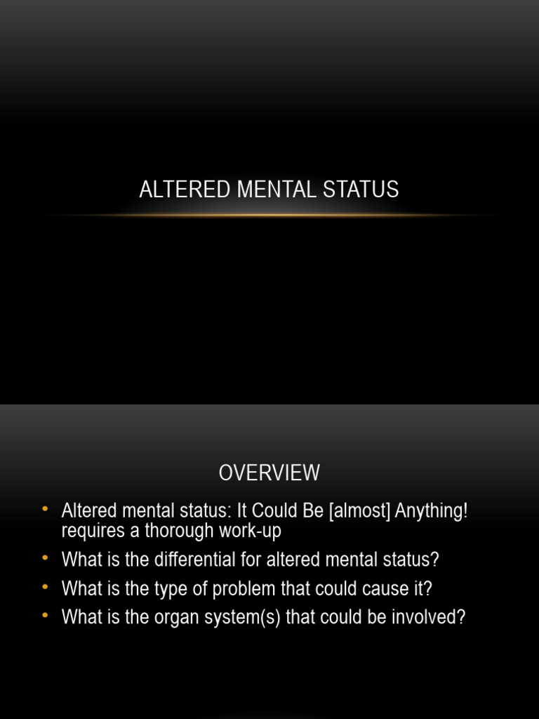 Altered Mental Status - IAN | PDF | Thrombosis | Meningitis