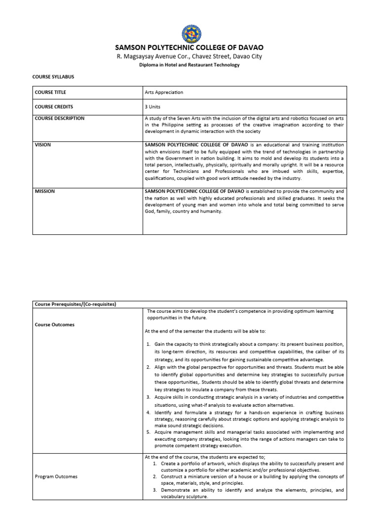 Arts Appreciation Pdf Leadership Decision Making