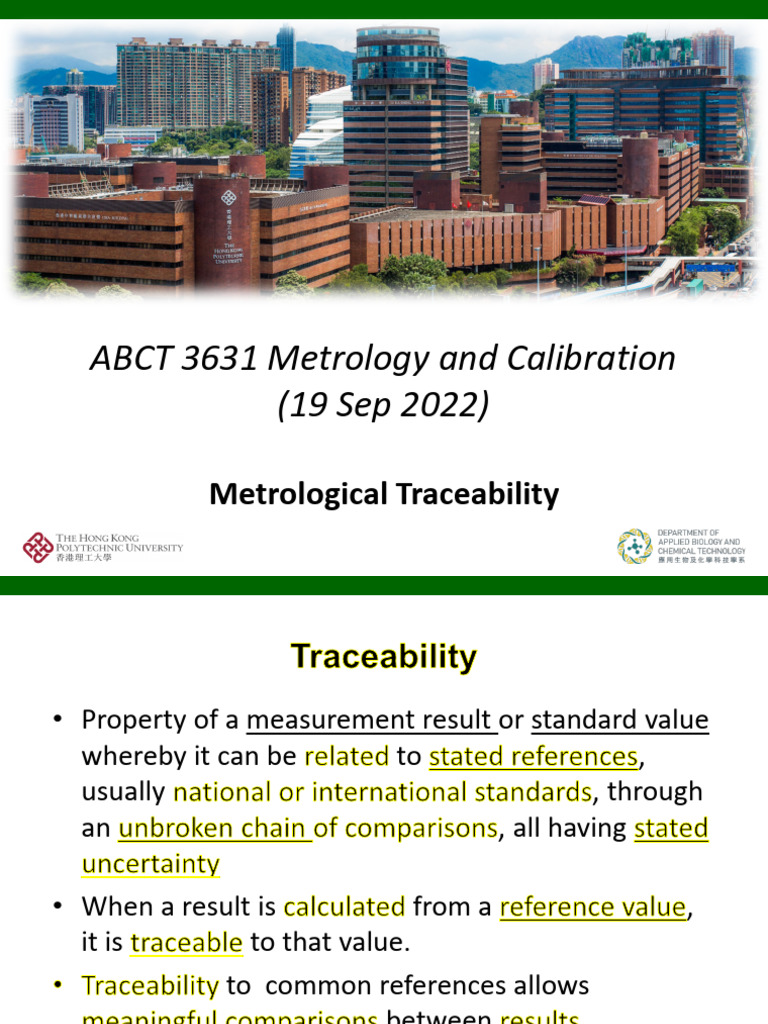 ABCT3631 Metrological Traceability | PDF | Calibration | Measurement