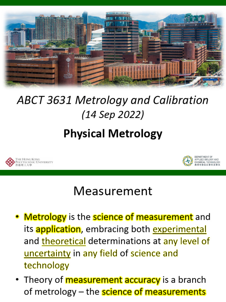 ABCT3631 Physical Metrology - Updated | PDF | Measurement | Accuracy ...