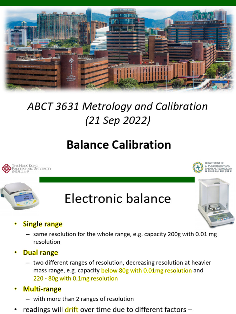 ABCT3631 Balance Calibration | PDF | Weighing Scale | Calibration
