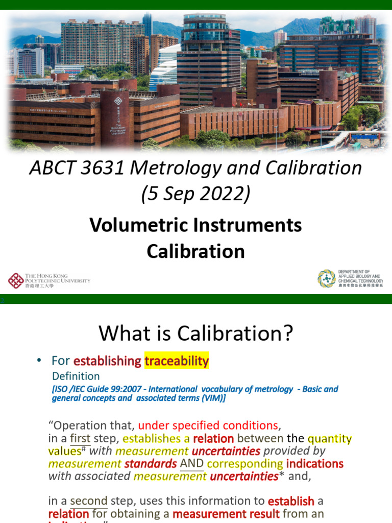 ABCT3631 Volumetric Instruments Calibration | PDF | Calibration | Volume