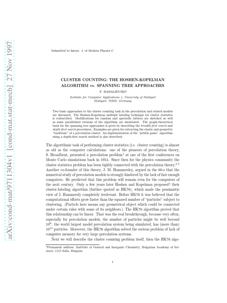 HKAvs Spanning Trees | PDF | Parallel Computing | Cluster Analysis