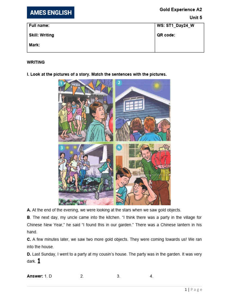 AE1 - Unit 5 - Writing | PDF