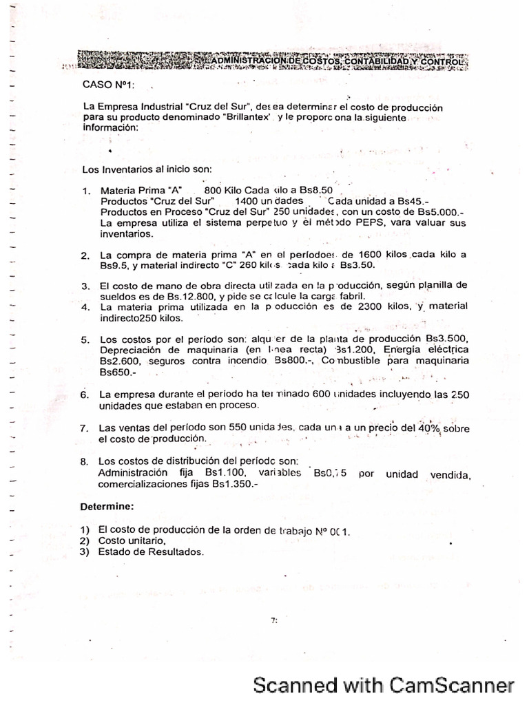 Práctica Contabilidad de Costos | PDF
