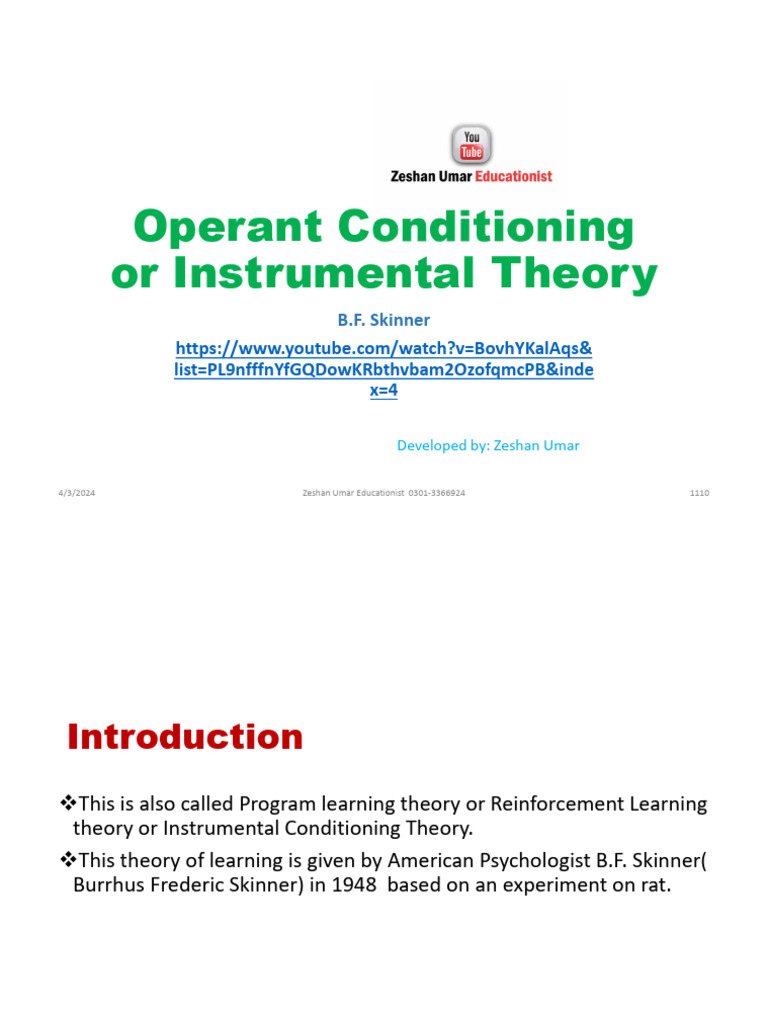 Operant, Classical and Gestalt - 040733 | PDF | Classical Conditioning | Reinforcement