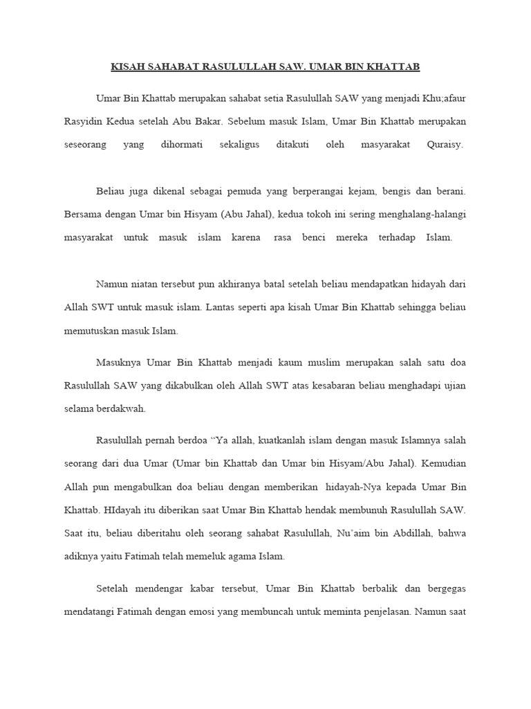 Kisah Umar Bin Khattab | PDF