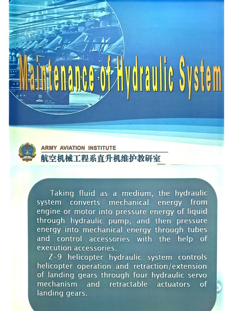 Maintenance of Hydraulic System | PDF