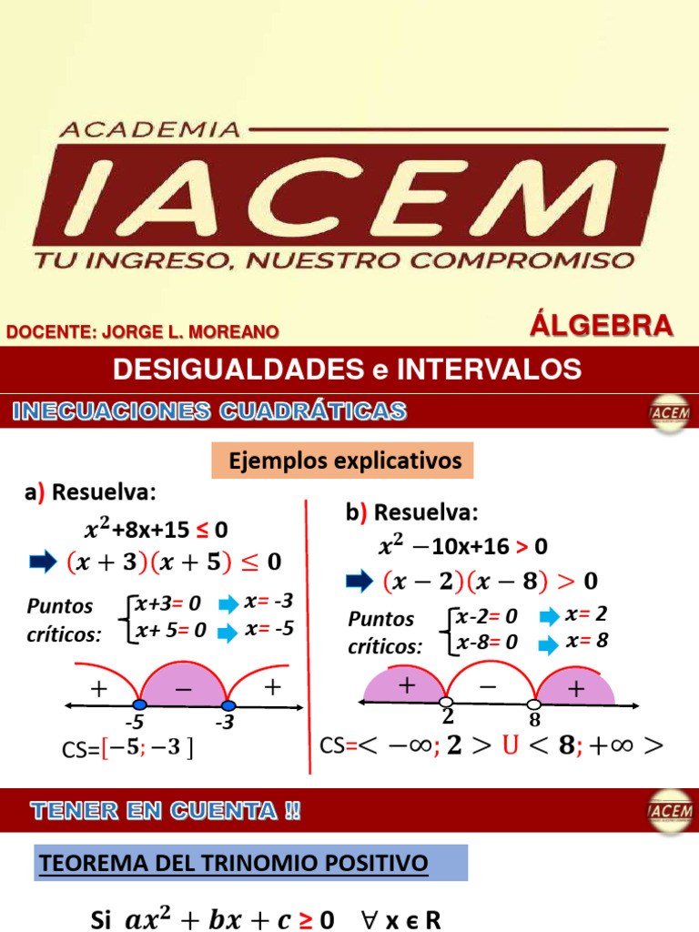 Desigualdades e Inecuaciones | PDF | Desigualdad (Matemáticas) | Matemáticas