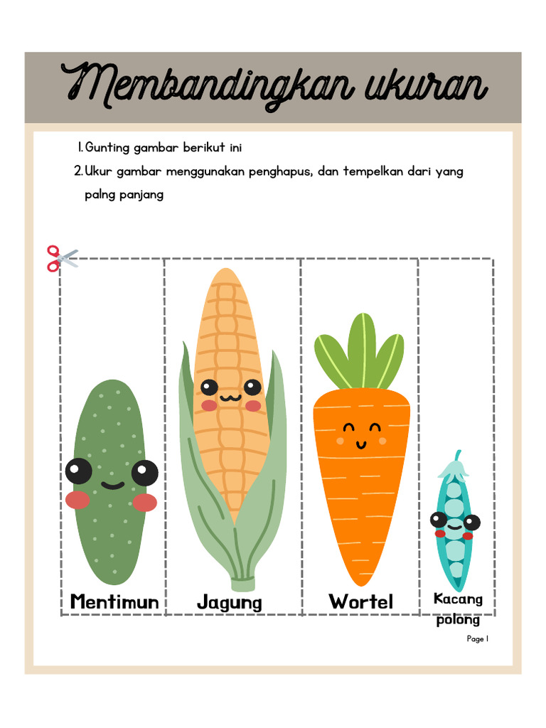 Membandingkan Ukuran - Menggunting | PDF | Game & Aktivitas | Ilmu Sosial