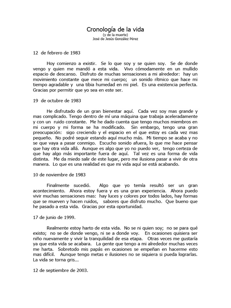 Cronología de La Vida | PDF