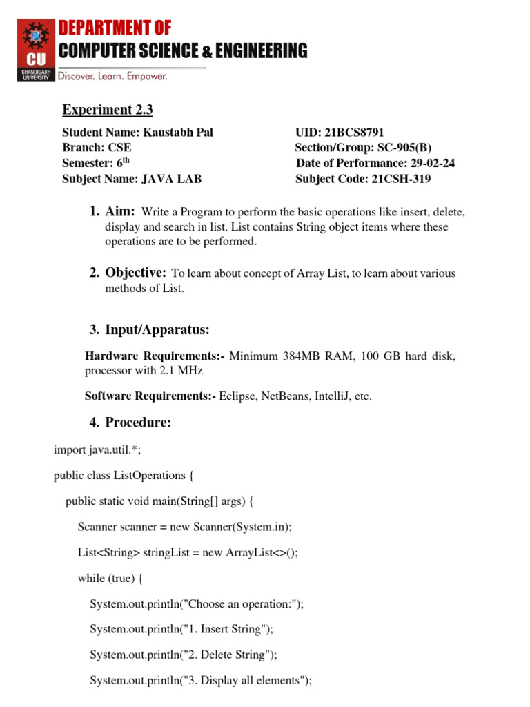 Exp 2.3 | PDF | String (Computer Science) | Computer Engineering