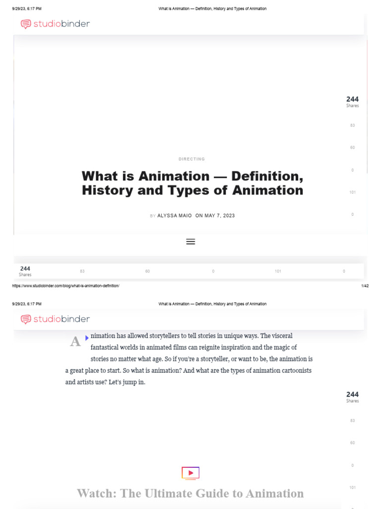 What Is Animation - Definition, History and Types of Animation | Download Free PDF | Animation ...