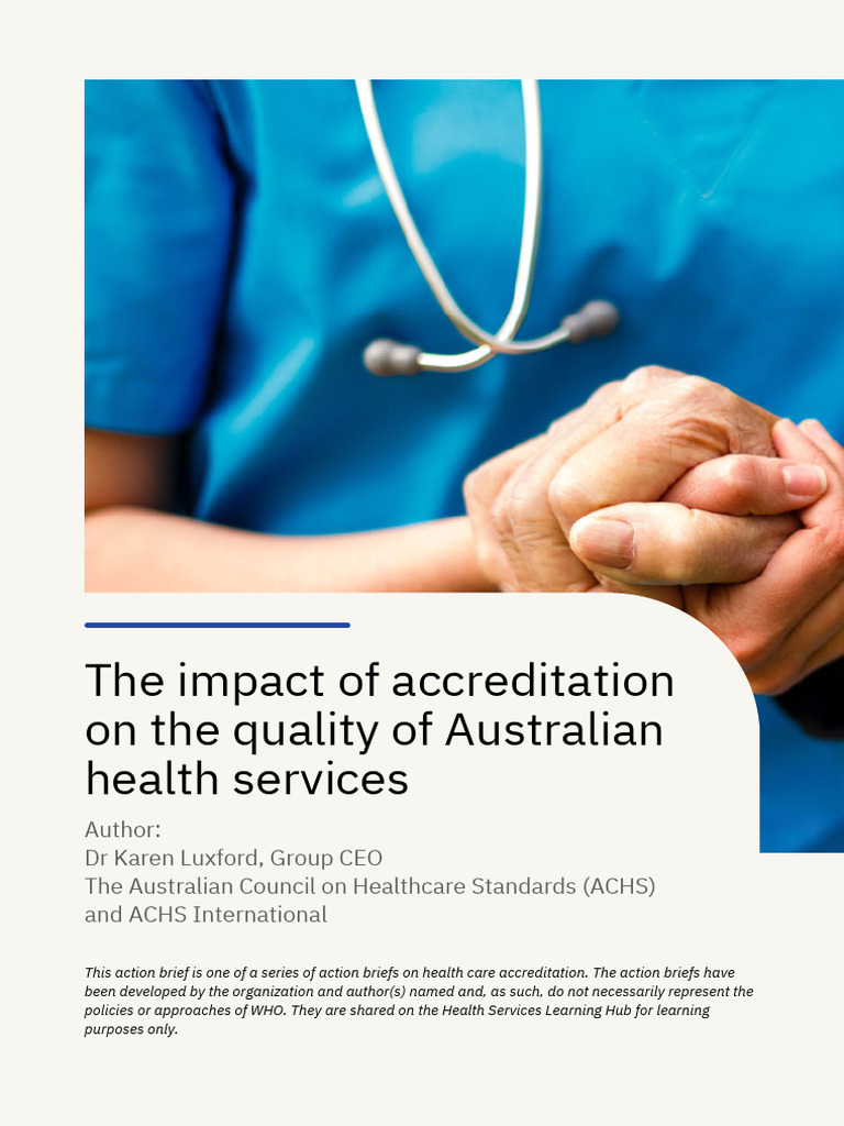 Impact of Accreditation on Australian Health | PDF | Health Care ...