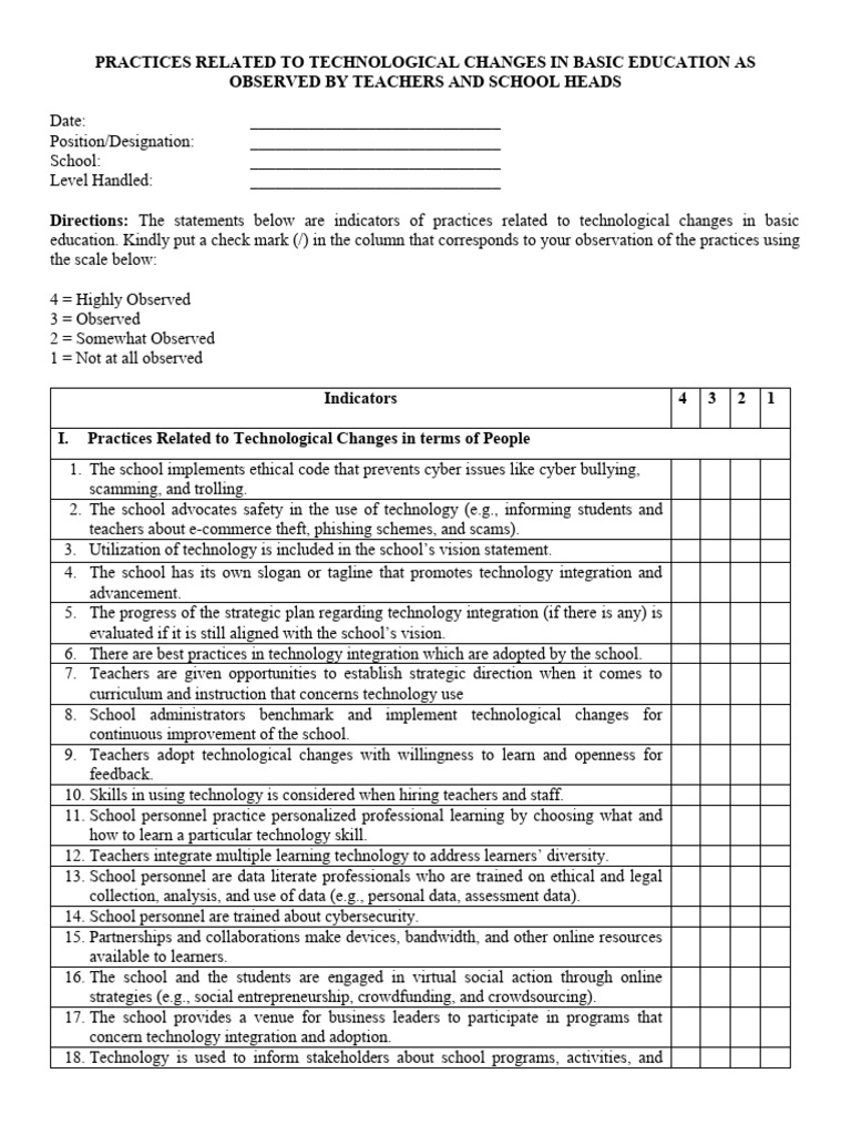 Quantitative-Research-Instruments | PDF | Teachers | Schools