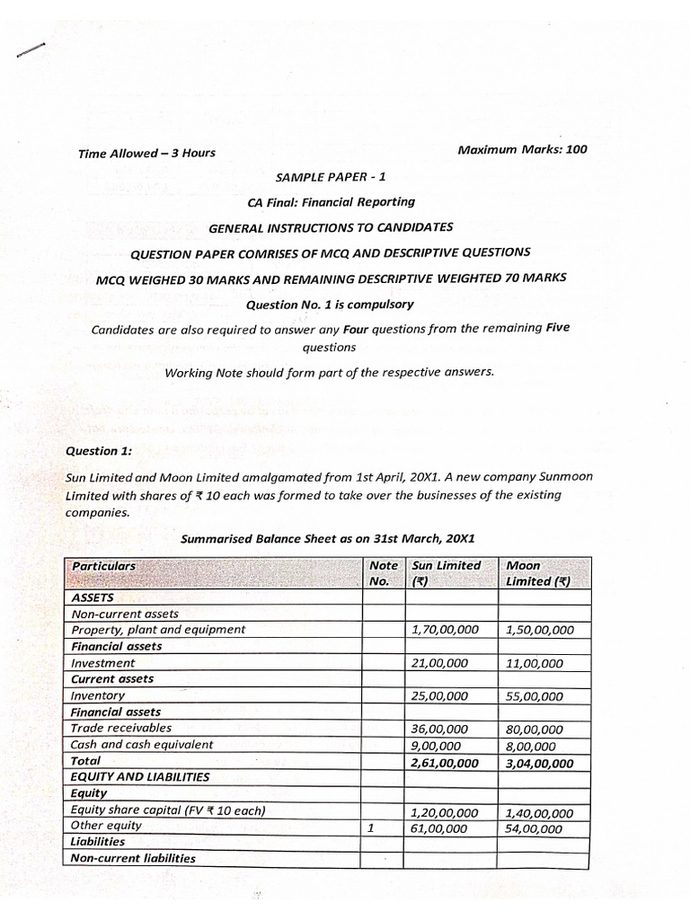 FR Sample Paper 1 | PDF