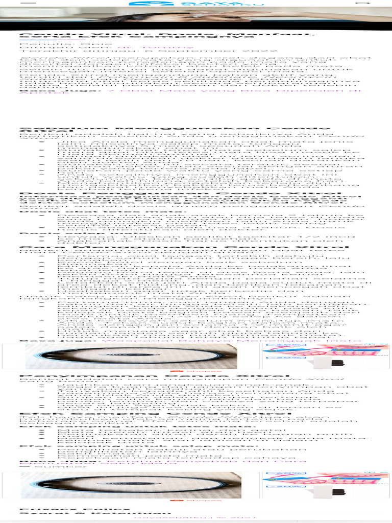 Cendo Xitrol: Dosis dan Efek Samping | PDF | Kesehatan Holistik