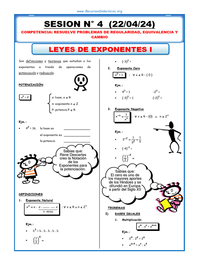 Leyes de Exponentes | PDF | Exponenciación | Funciones y mapeos