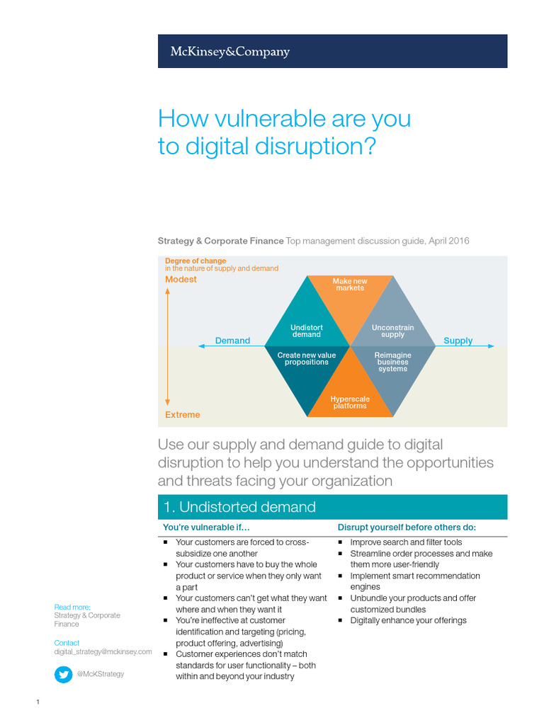 How Vulnerable Are You To Digital Disruption - McKinsey 2016 | PDF ...
