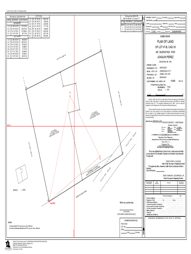 SR-LOT 47-B CAD-18-BL FORM 17X21 | PDF | Surveying | Geographic Data ...