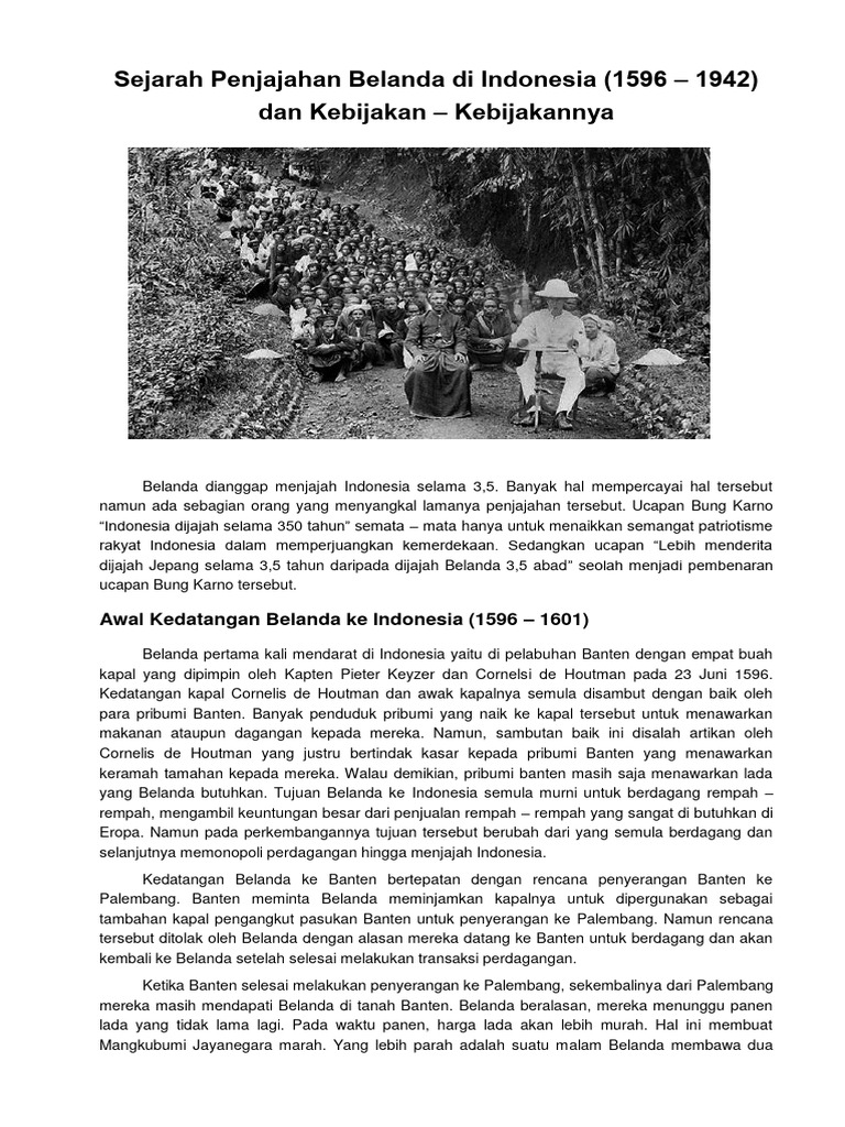 Sejarah Penjajahan Belanda Di Indonesia | PDF | Perjalanan | Sejarah