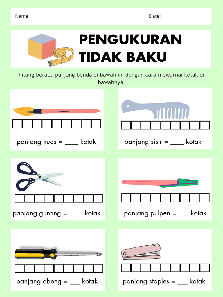Pengukuran Panjang dengan Satuan Tidak Baku | PDF