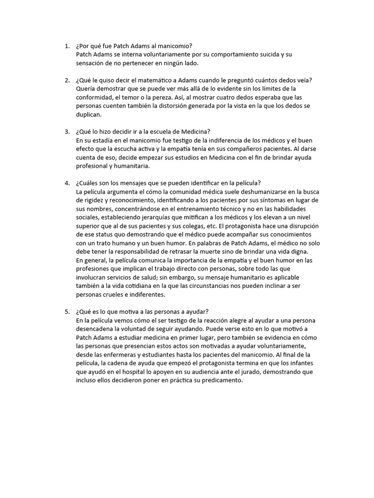 Patch Adams | PDF | Hospital | Empatía