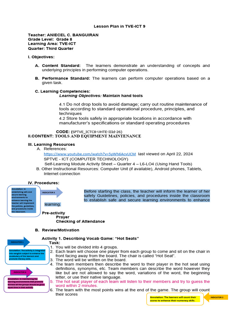 Tools and Equipment Maintenance | Download Free PDF | Learning | Teachers