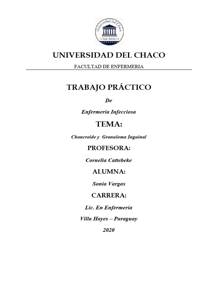 Chancroide y Granuloma Inguinal | PDF | Infección transmitida ...