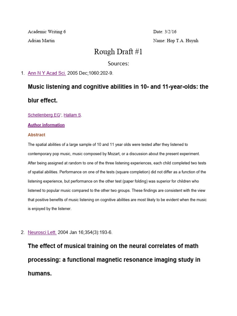 Music's Impact on Cognitive Skills | PDF | Functional Magnetic ...