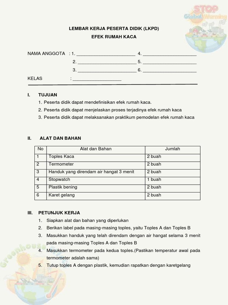 LKPD Efek Rumah Kaca | PDF