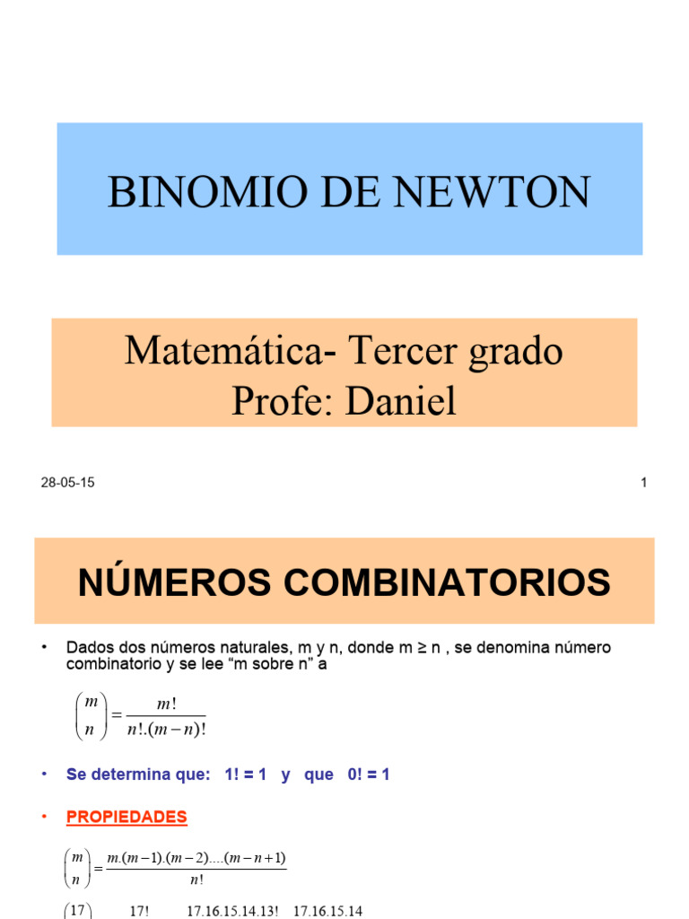 Binomio de Newton | PDF | Objetos matemáticos | Números