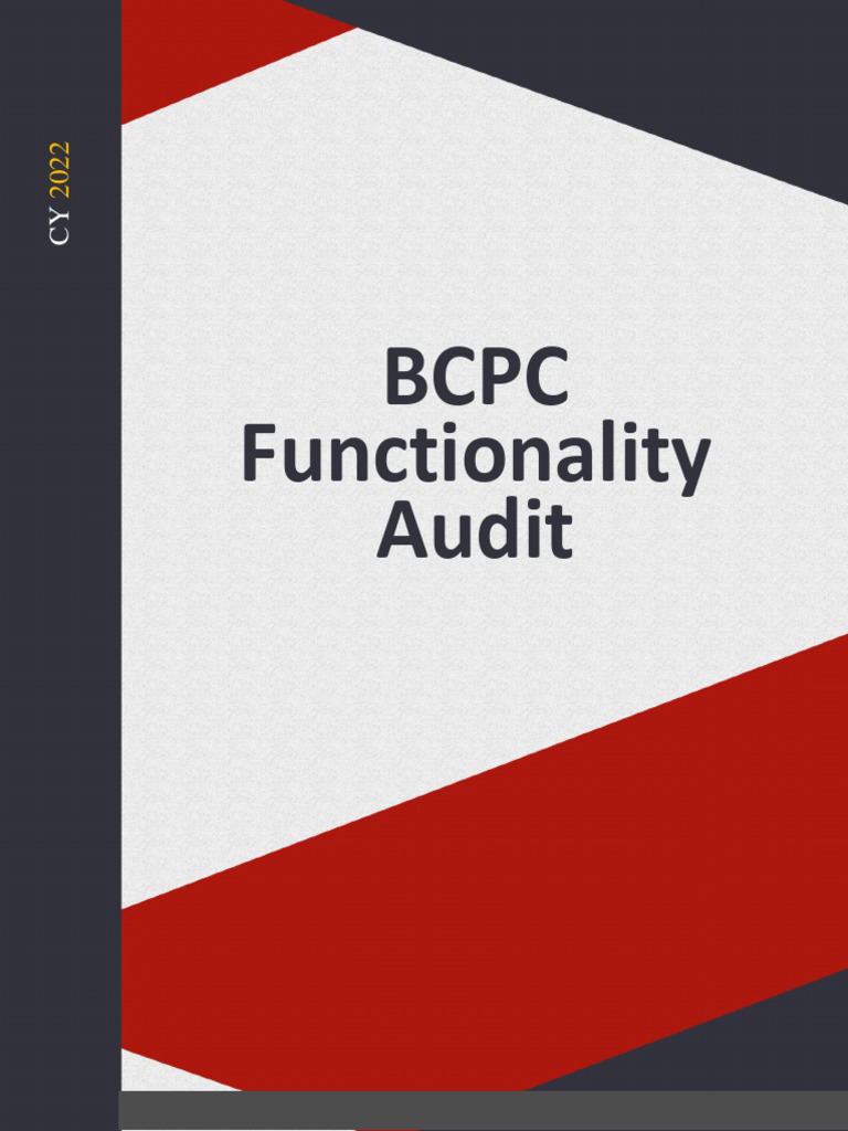 BCPC Functionality Audit 2022 | PDF | Government