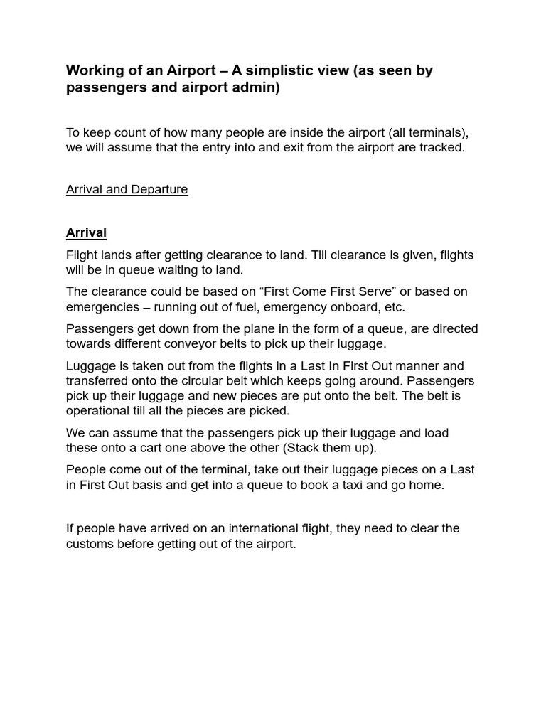 Working Of An Airport PDF Airport Transport