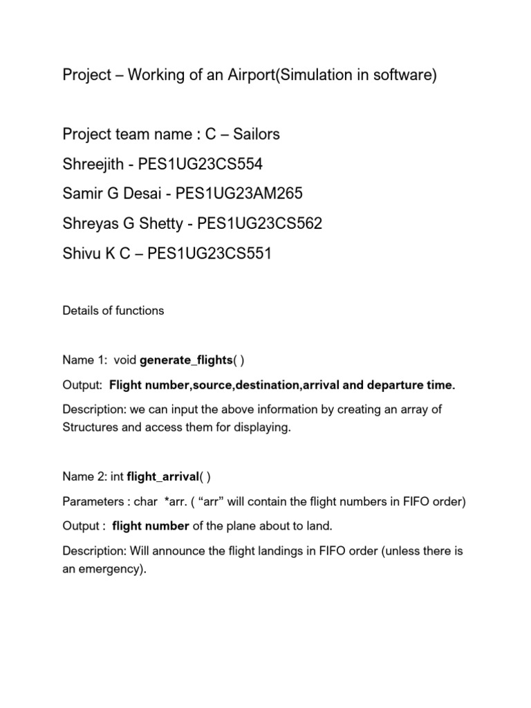 Project - Working of An Airport (Simulation in Software) | PDF | Parameter (Computer Programming ...