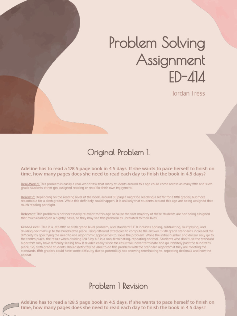 annotated-problem 20solving 20assignment | PDF | Algorithms | Cognition