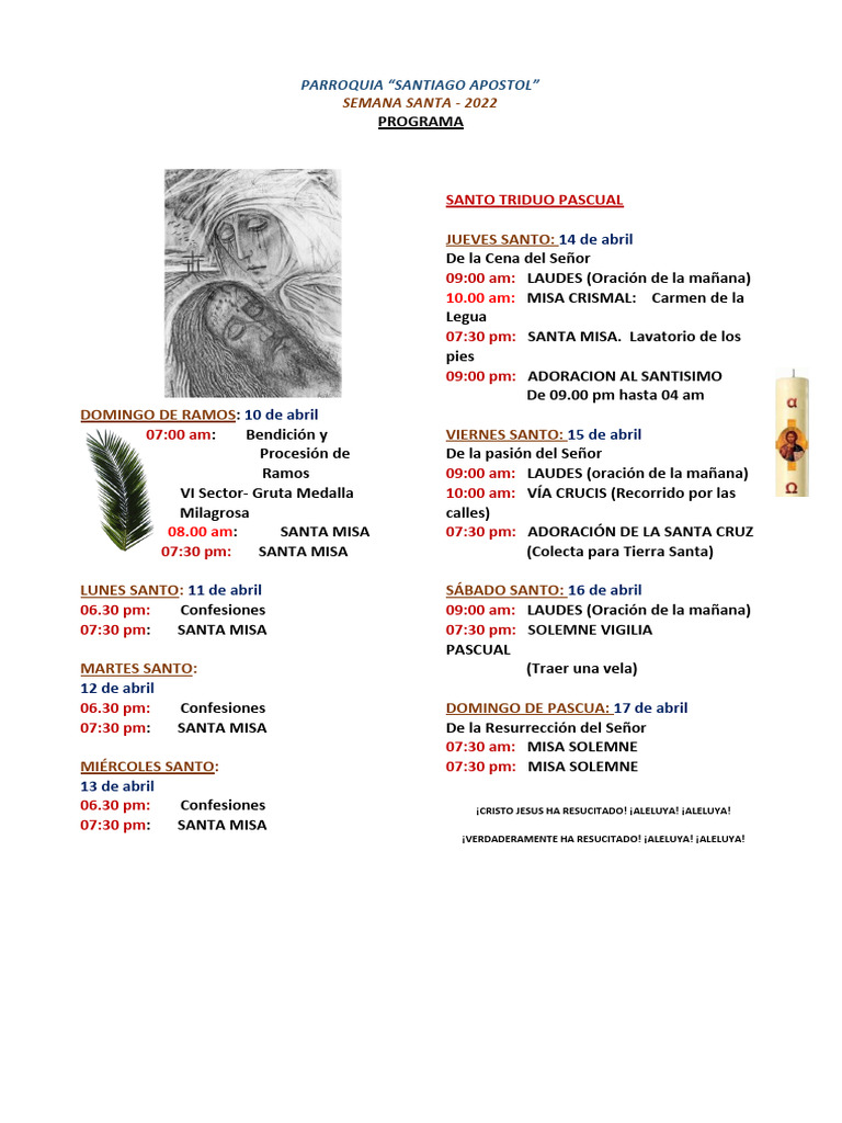 Programa Semana Santa 2022 | PDF