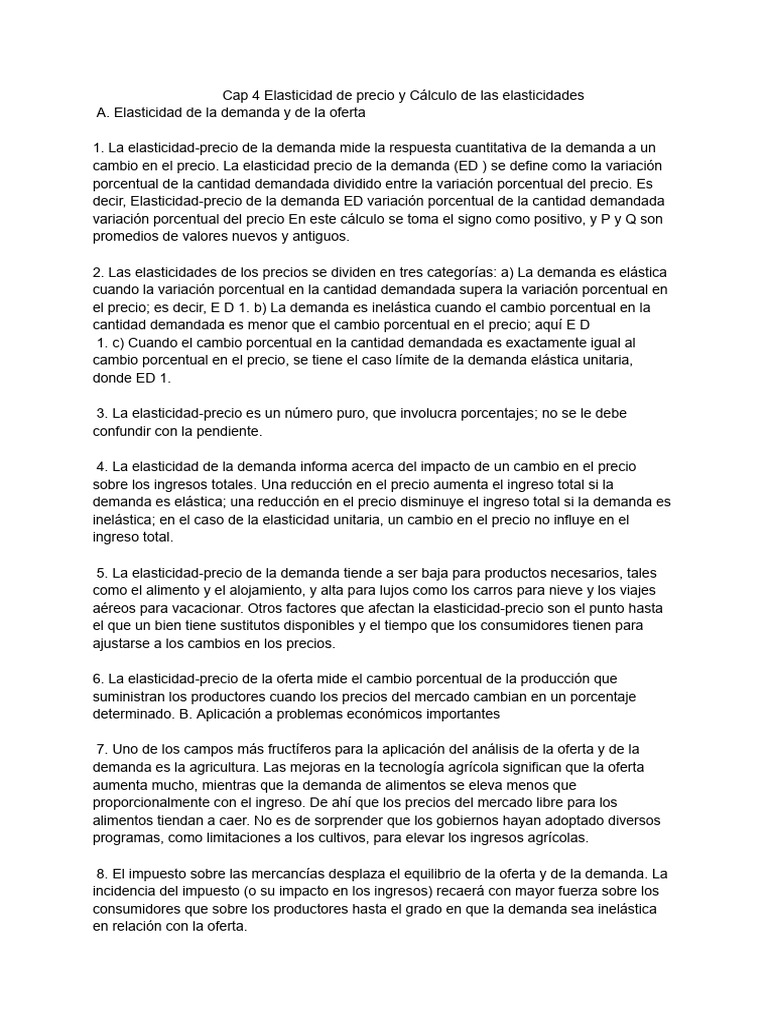 Resumen Samuelson y Nordhaus | PDF | Elasticidad (economía) | Ahorro