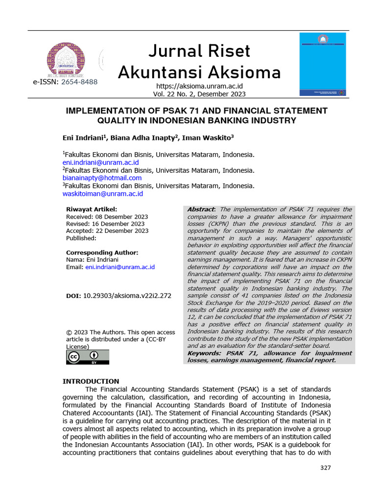 Implementation of Psak 71 and Financial Statement | PDF | Accounting ...