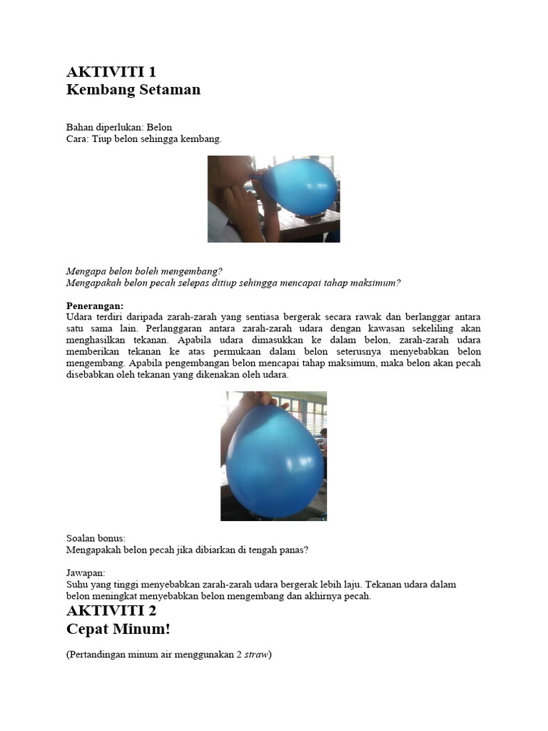 AKTIVITI TEKANAN UDARA | PDF