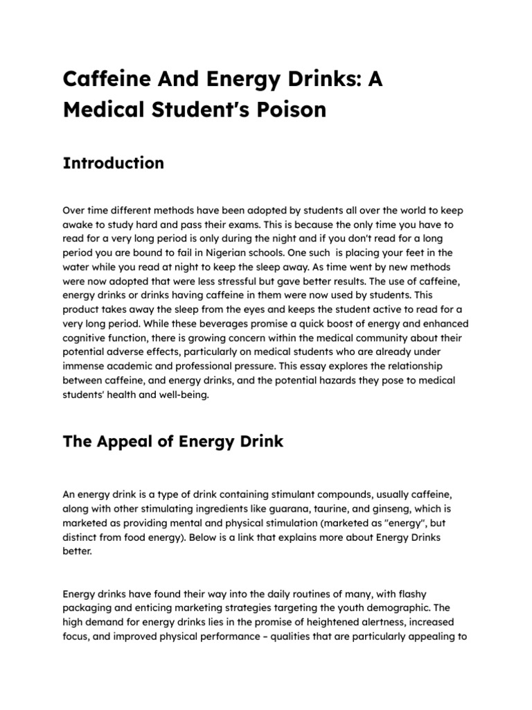 Caffeine Risks for Medical Students | PDF | Caffeine | Sleep