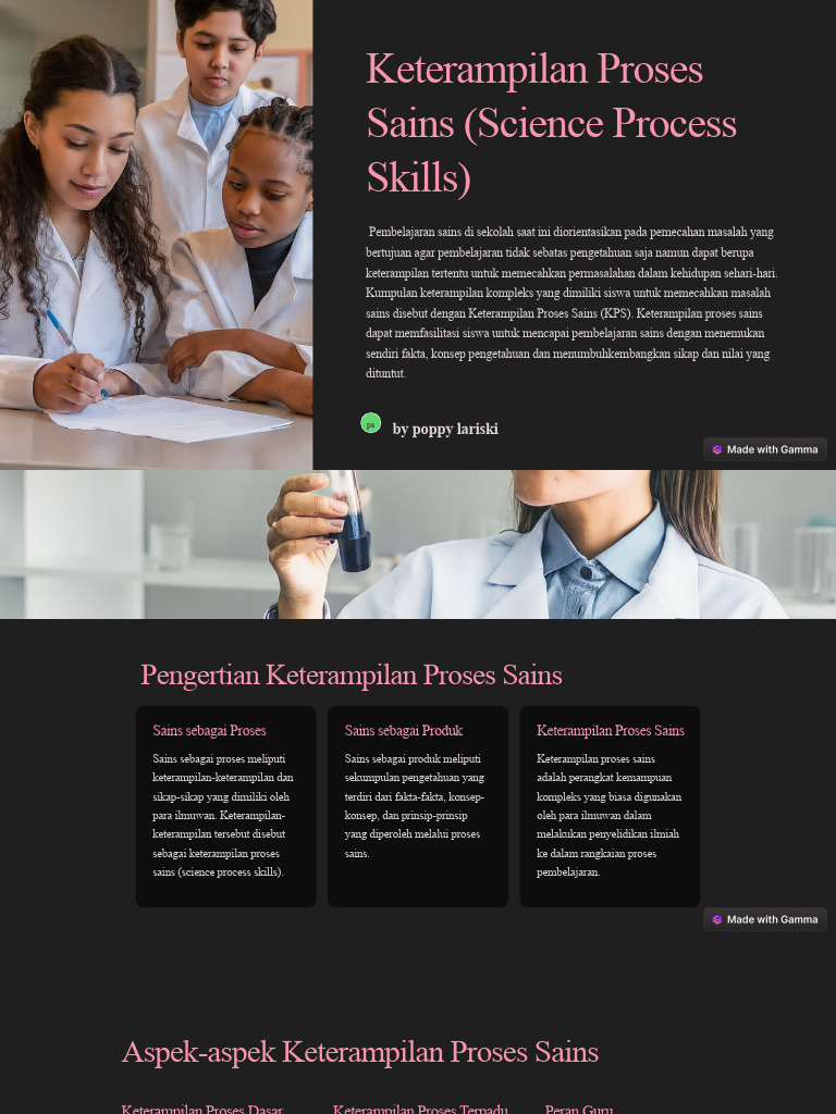 Keterampilan Proses Sains Science Process Skills | PDF | Karier & Perkembangan | Pengembangan Diri