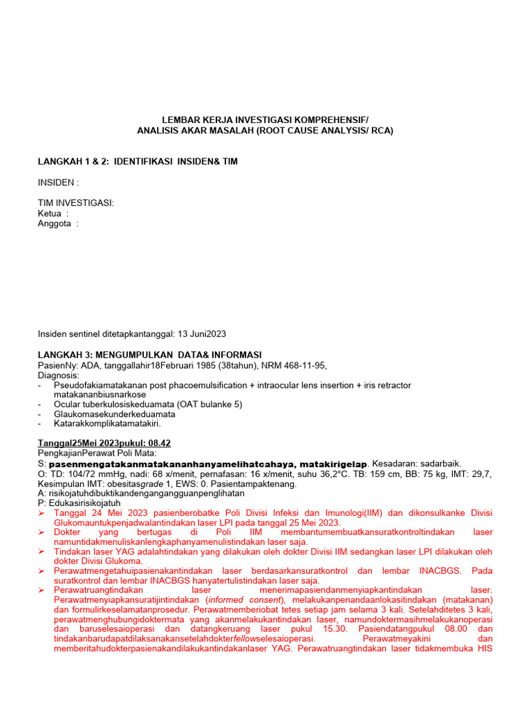 Lembar Kerja RCA | PDF | Sains & Matematika