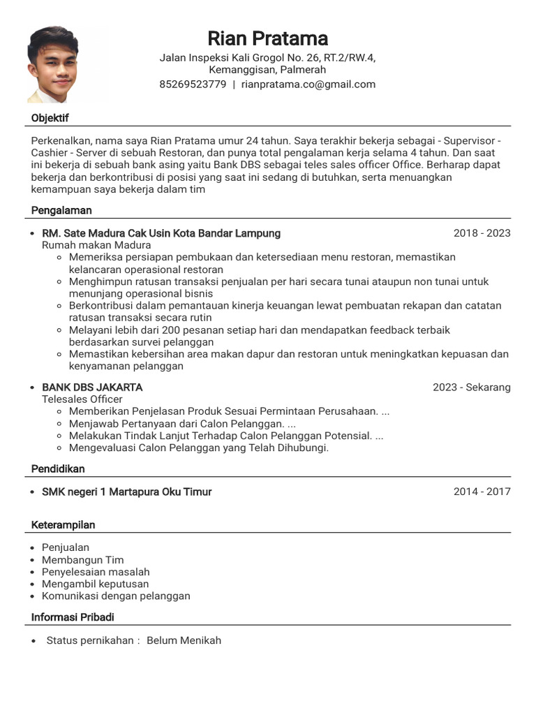 Rian CV | PDF
