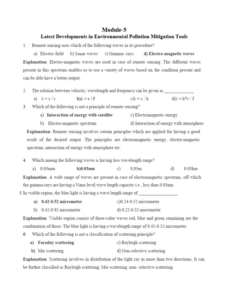 Module-5 Question Bank | PDF | Electromagnetic Spectrum ...