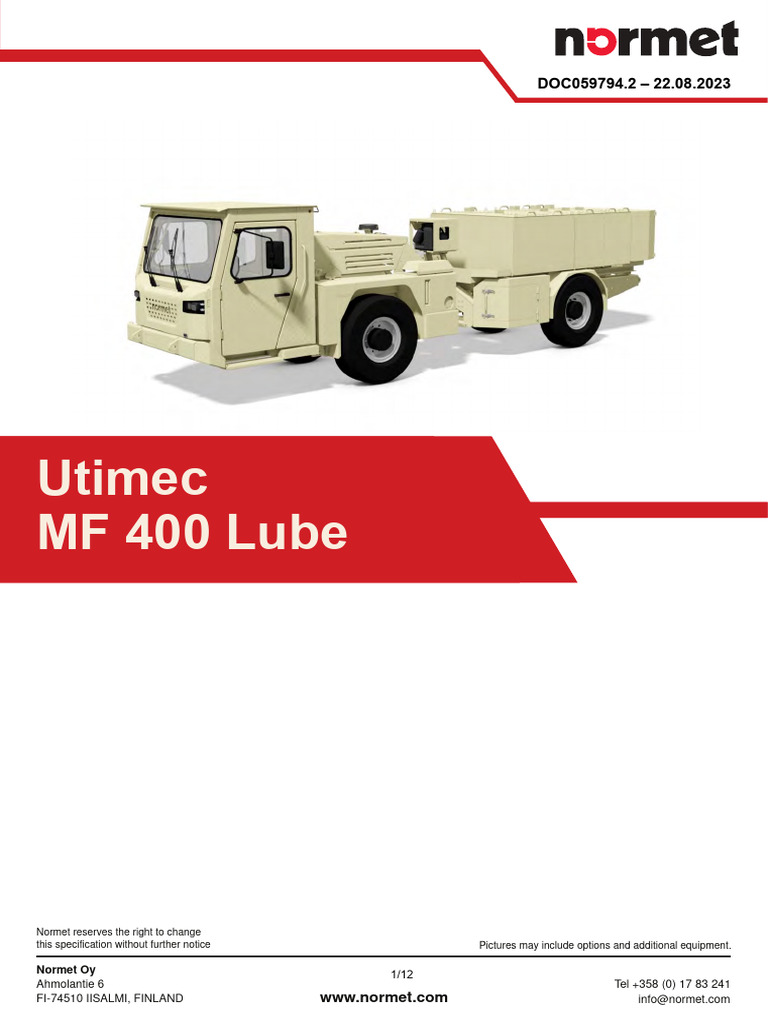 Utimec MF 400 Lube Stage III and Stage V Technical Data Sheet Global en | PDF | Truck ...