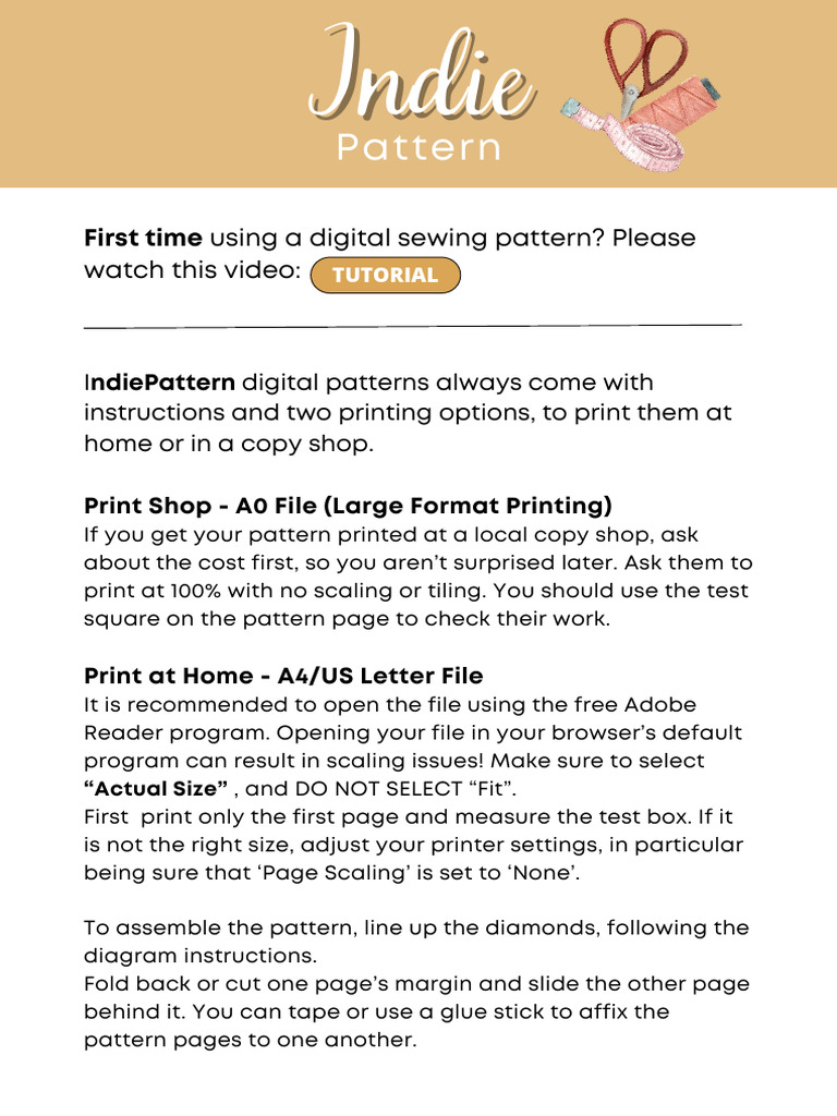 Guide to Indie Digital Sewing Patterns | PDF