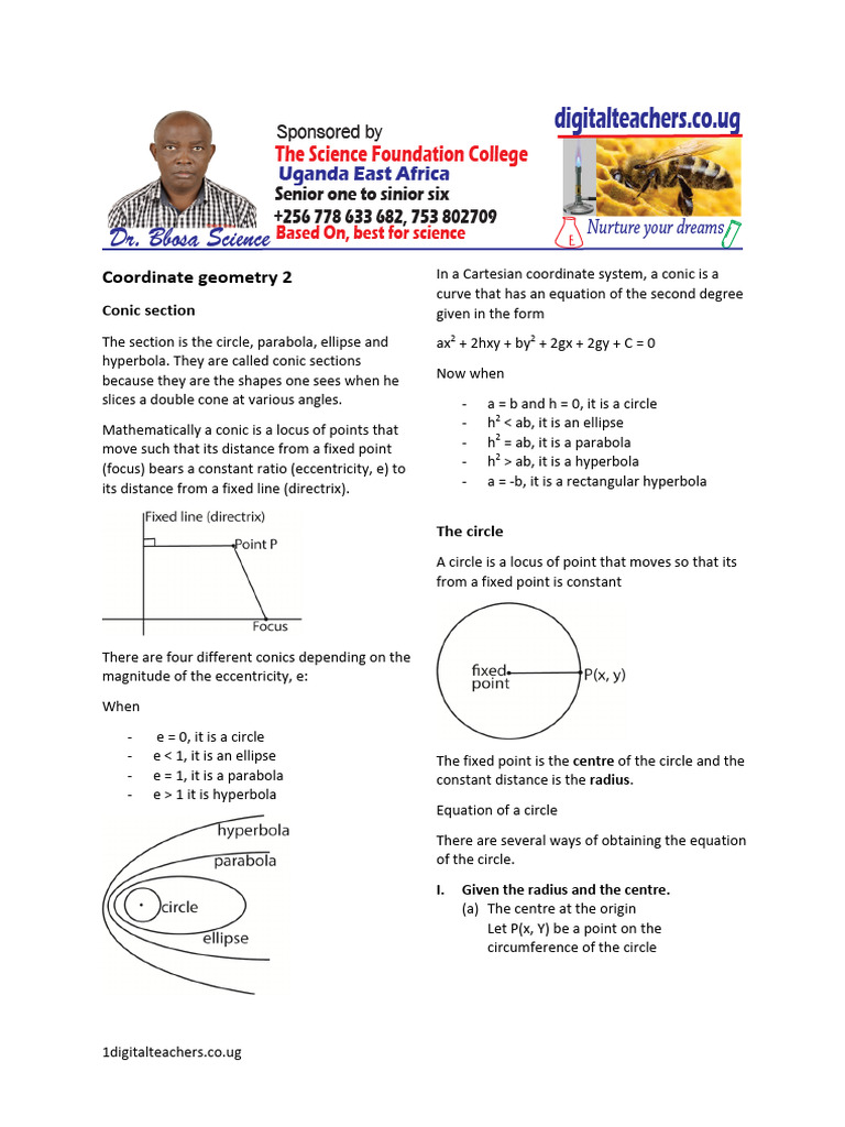 Coordinate Geometry 2 | PDF | Circle | Ellipse