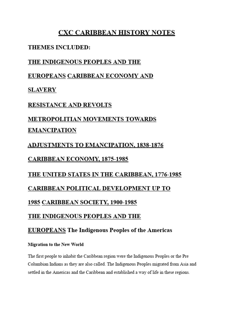 CSEC CARIBBEAN HISTORY NOTES | PDF | Maya Civilization